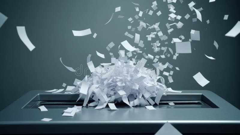 A Shredder Machine Efficiently Destroys Confidential Documents, Sending ...