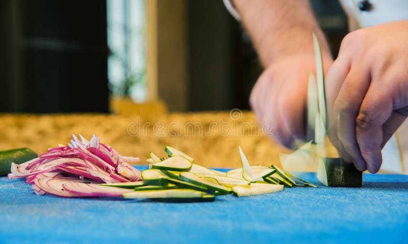 Shredder of Onions and Zucchini Stock Photo - Image of speed, food ...