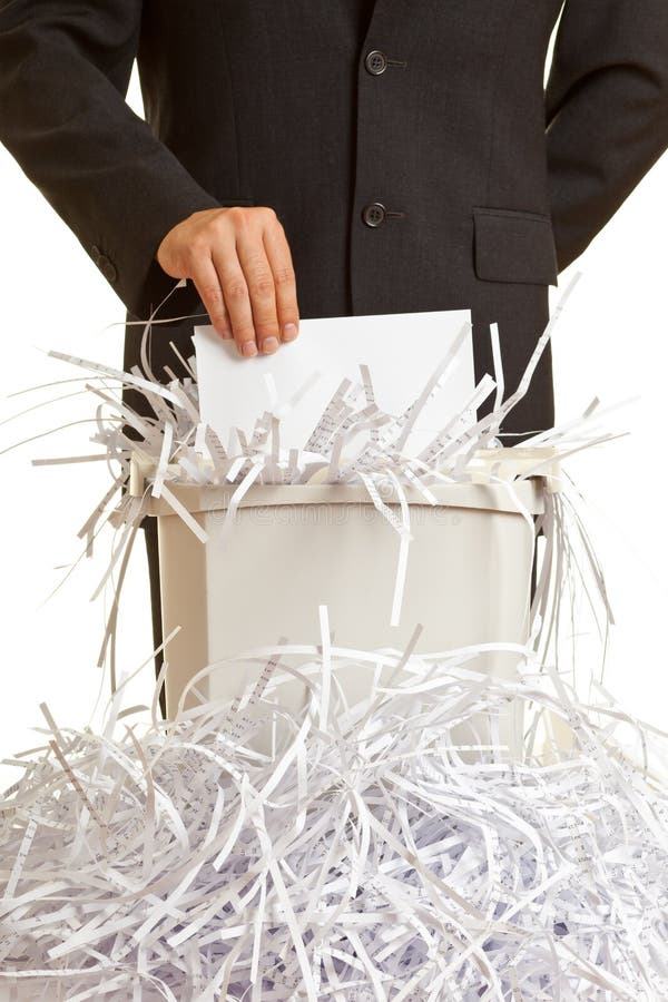 Office Paper Shredder Overflowing Shredded Documents Stock Photos ...