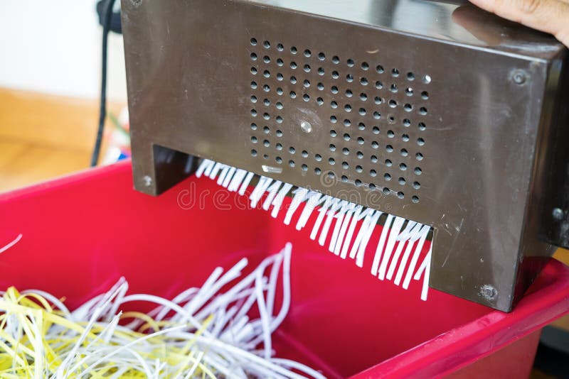 Shredding Machine. Shreded Documents for Security Stock Image - Image ...