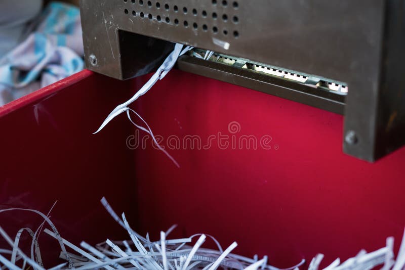 Shredding Machine. Shreded Documents for Security Stock Photo - Image ...