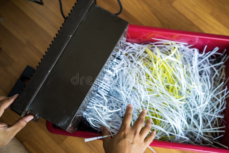 Shredding Machine. Shreded Documents for Security Stock Photo - Image ...