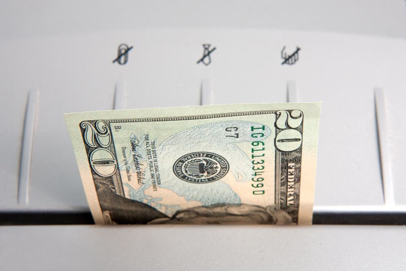 Shredding Money Closeup stock photo. Image of waste, shredding - 14109528