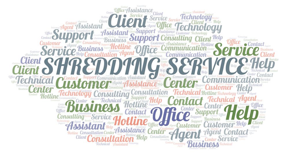 Shredding Service Word Cloud. Stock Illustration - Illustration of ...