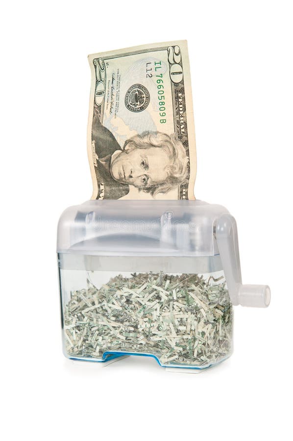 Shredding Your Money - $20 stock photo. Image of waste - 23101924