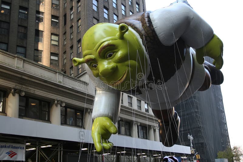 Shrek Balloon. editorial image. Image of macy, giant, holiday - 7243150
