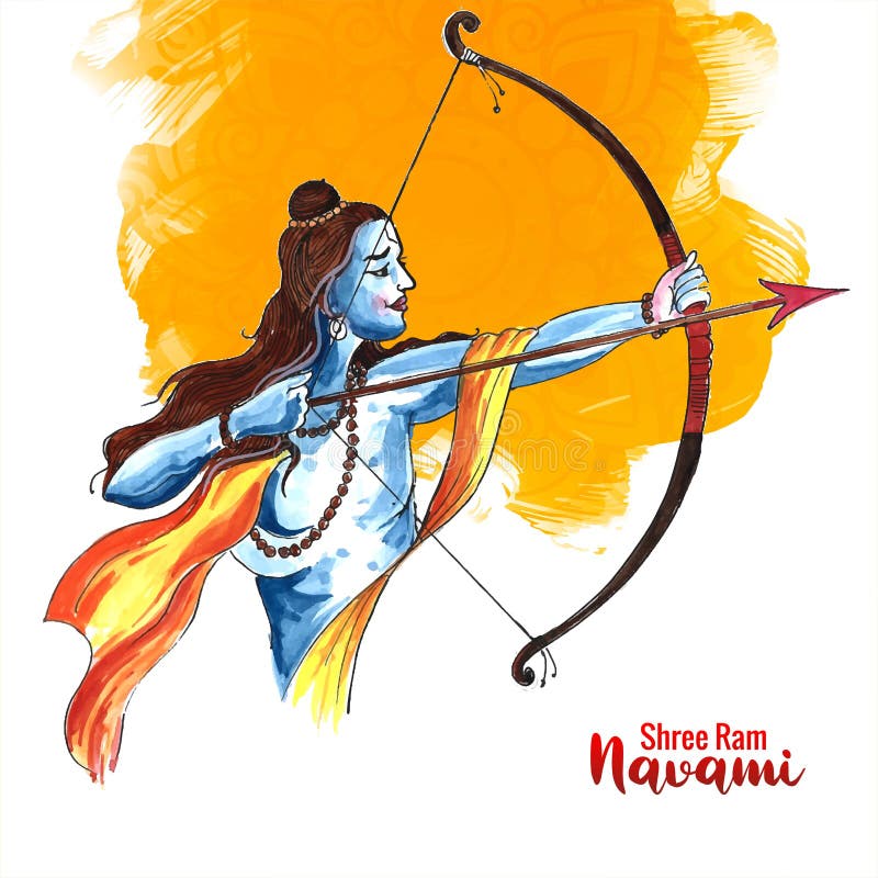 Shri Ram Navami Festival Bow and Arrow Watercolour Card Design Stock ... Shri Ram Navami Festival Bow and Arrow Watercolour Card Design Stock ...