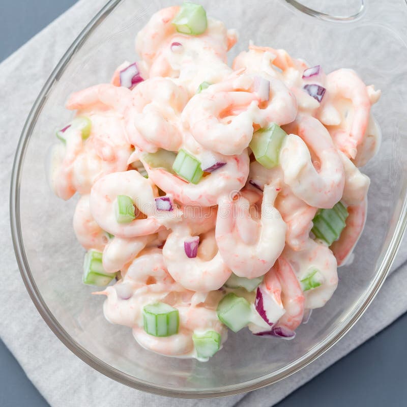 Shrimp, Celery and Red Onion Salad in Glass Bowl, Horizontal Stock ... Shrimp, Celery and Red Onion Salad in Glass Bowl, Horizontal Stock ...