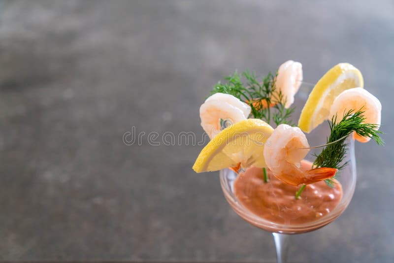 Shrimp cocktail with sauce stock image. Image of delicious - 111690415