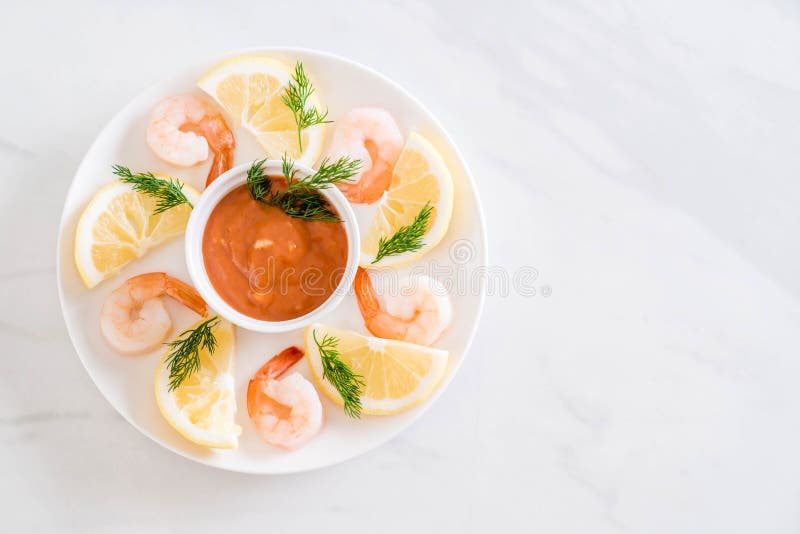 Shrimp cocktail with sauce stock image. Image of horizontal - 111689775