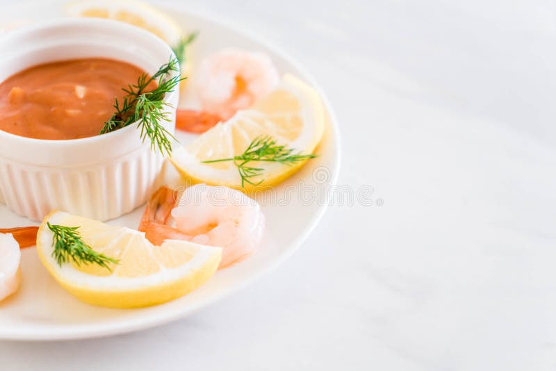 Shrimp cocktail with sauce stock image. Image of sauce - 120474367