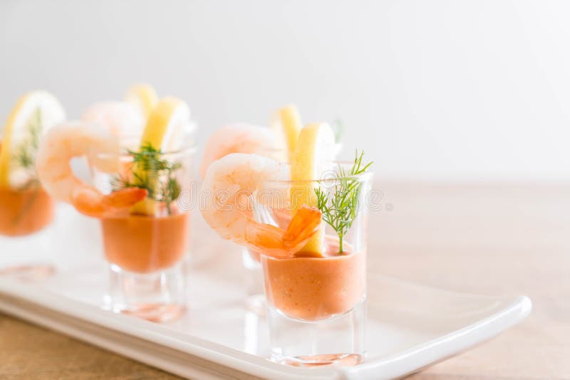 Shrimp cocktail with sauce stock image. Image of sauce - 128801645