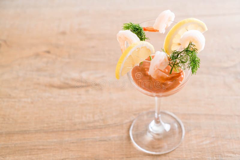 Shrimp cocktail with sauce stock image. Image of isolated - 132307071