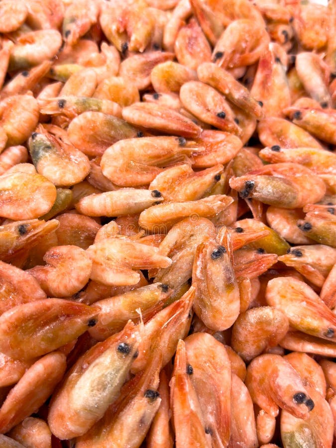 Shrimp on the Counter in the Market As a Background Stock Photo - Image ...