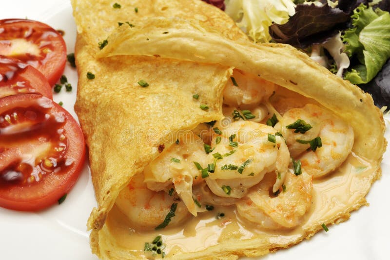 Shrimp crepe stock photo. Image of food, raisins, meal - 29005522