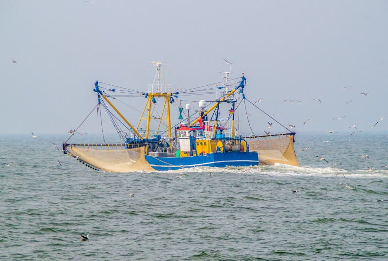 Shrimp Cutter on the North Sea Stock Image - Image of fishing, german ...