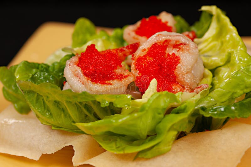 Shrimp with Flying Fish Roe Stock Image - Image of oriental, culture ...