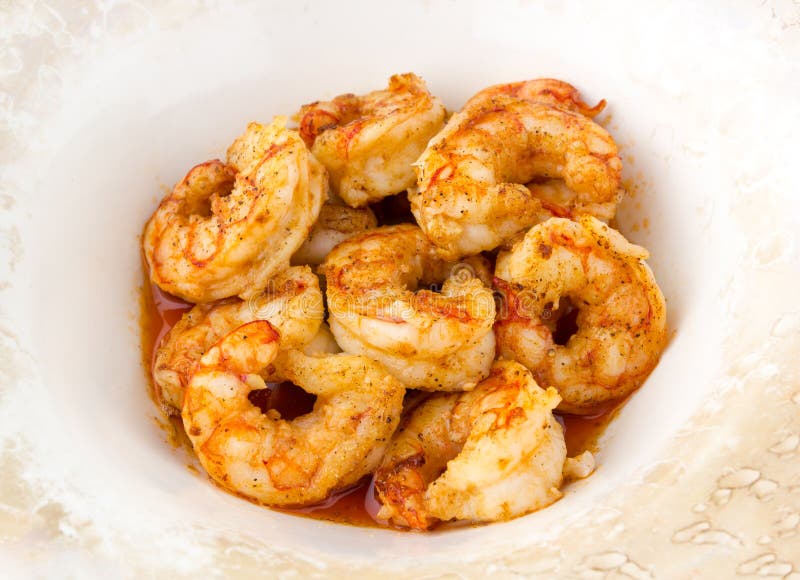 Shrimp Fried In Oil Stock Image Image Of Fresh Orange 110322319