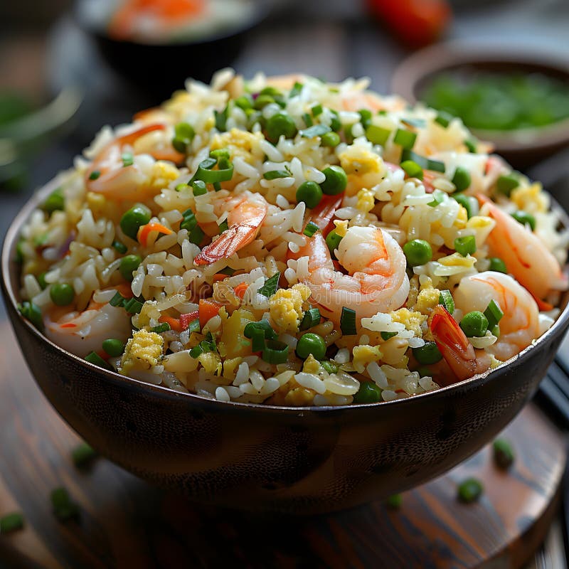Shrimp fried rice stock illustration. Illustration of gourmet - 327725723