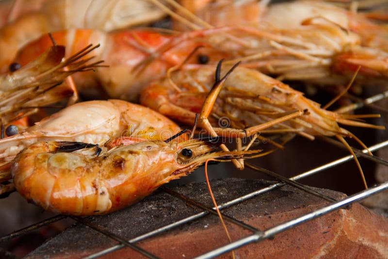 Shrimp on the grill stock image. Image of juicy, gourmet - 28466495