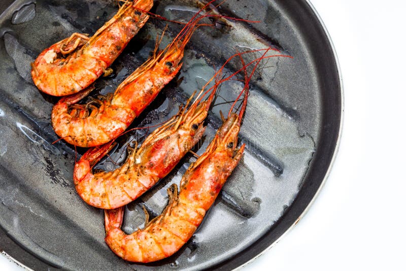 Fresh Big Red Shrimp on Ice on a Black Stone Table Stock Photo - Image ...