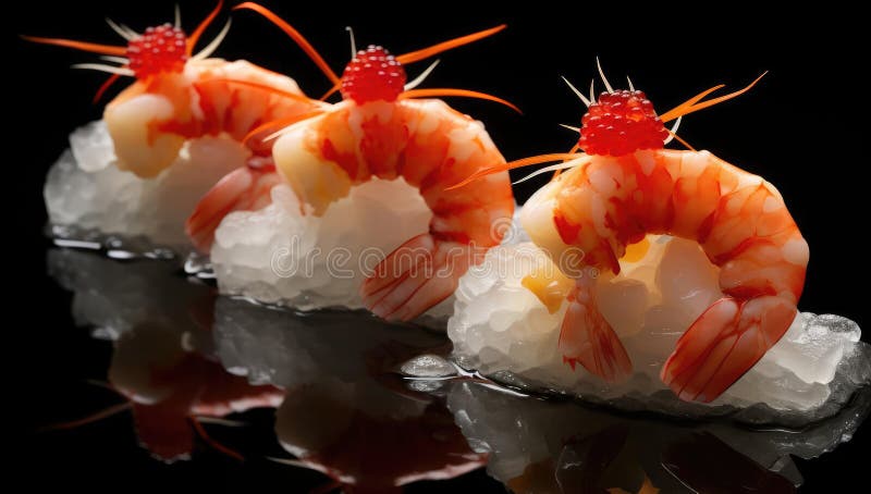 Shrimp with Ice on the Table Stock Image - Image of healthy, delicious ...