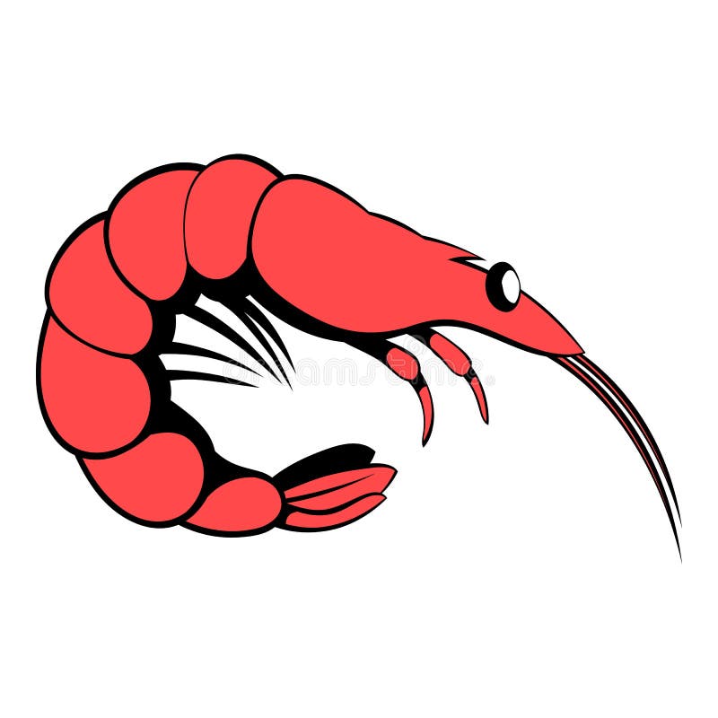 Shrimp icon cartoon stock vector. Illustration of fish - 88454395