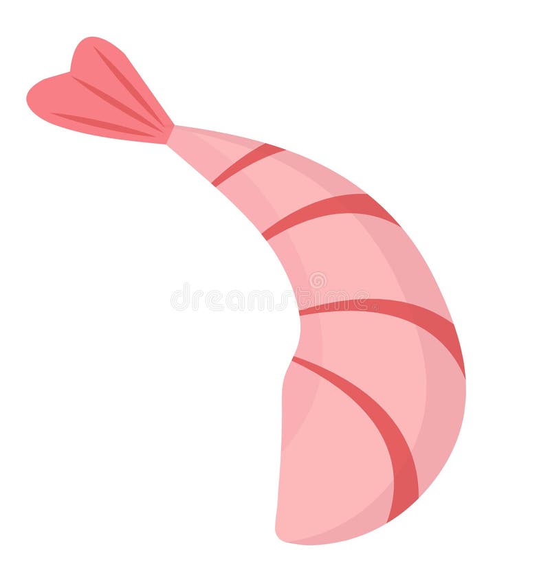 Shrimp Icon Flat Style. Prawn Isolated on White Background. Vector ...