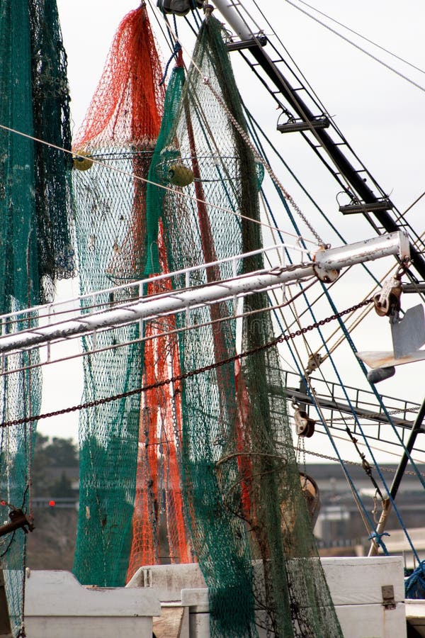 Shrimping nets stock image. Image of fishing, trawl, drying - 14374809