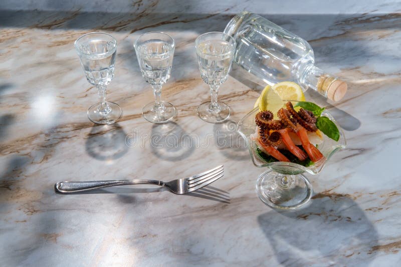 Shrimp Octopus Cocktail Brunch Stock Image - Image of food, celebration ...