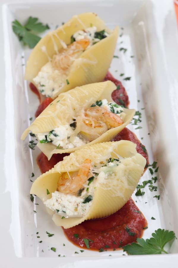 Shrimp Pasta Shells stock photo. Image of shells, food - 28323734