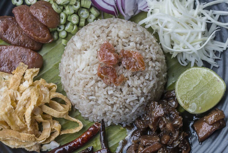 Shrimp Paste Fried Rice Good Food Stock Photo - Image of white, chili ...