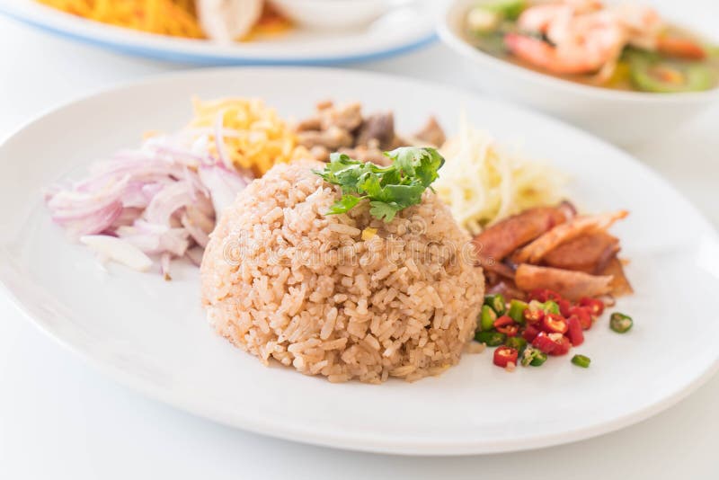 Shrimp-paste fried rice stock photo. Image of shrimp - 91322216