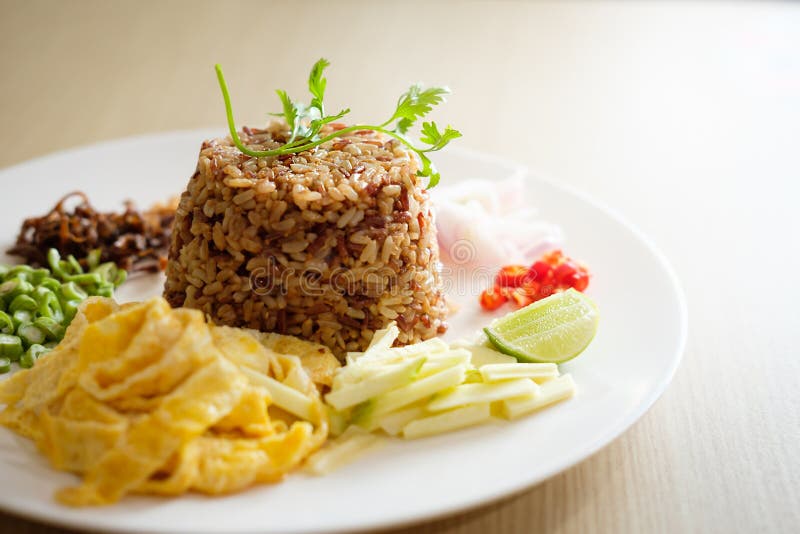 Shrimp Paste Fried Rice stock photo. Image of meat, healthy - 106831906