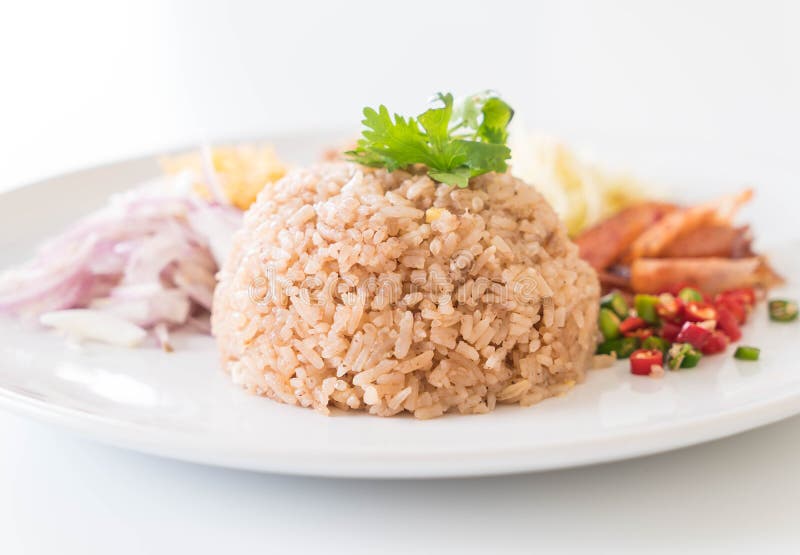 Shrimp-paste fried rice stock photo. Image of lunch, mango - 91434666