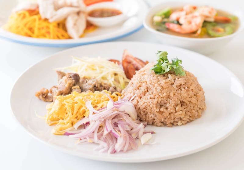 Shrimp-paste fried rice stock photo. Image of paste, dish - 91435576