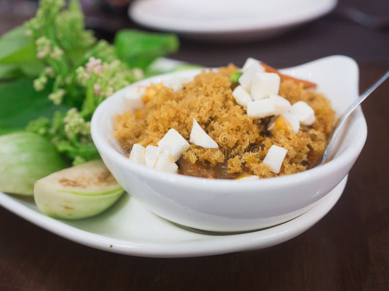 Shrimp Paste Sauce with Crispy Fried Fish Stock Photo - Image of lunch ...