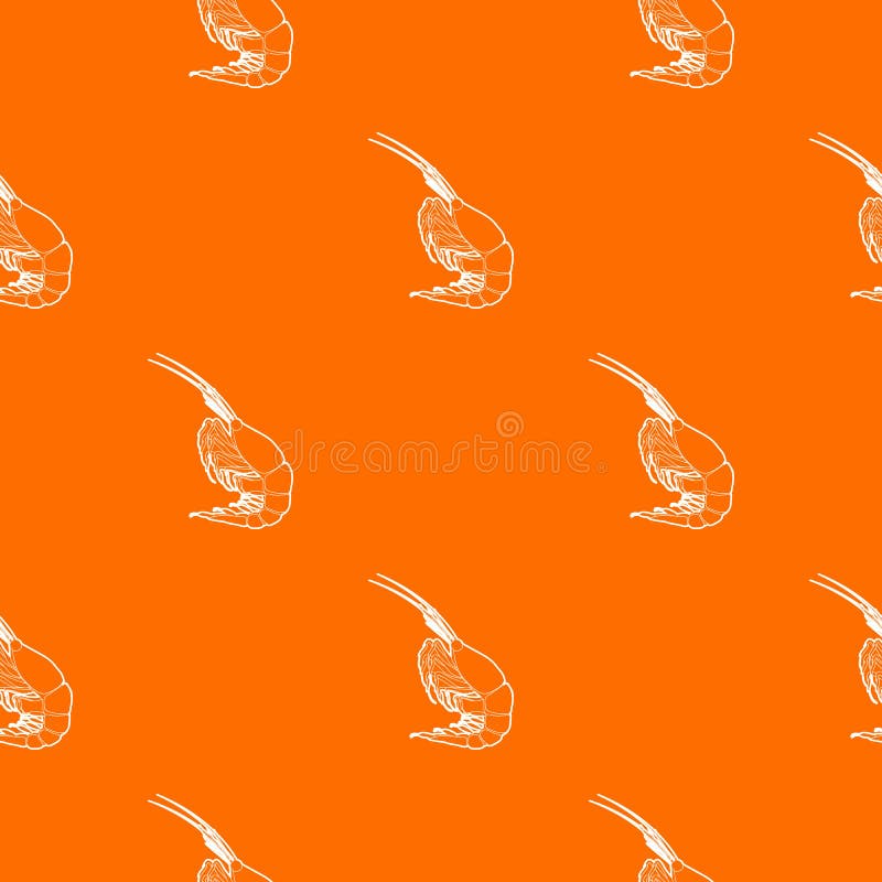 Shrimp Pattern Vector Orange Stock Vector - Illustration of geometric ...