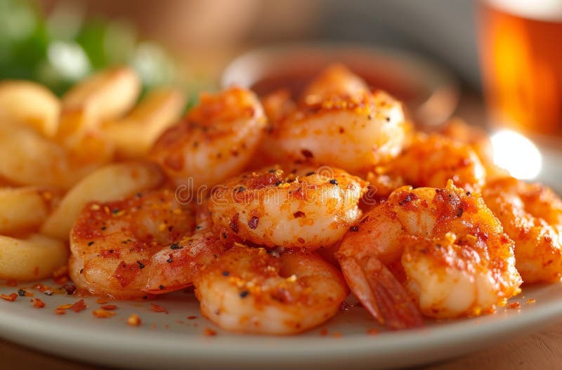Shrimp on a Plate Fast Food Stock Image - Image of seafood, dish: 305692487