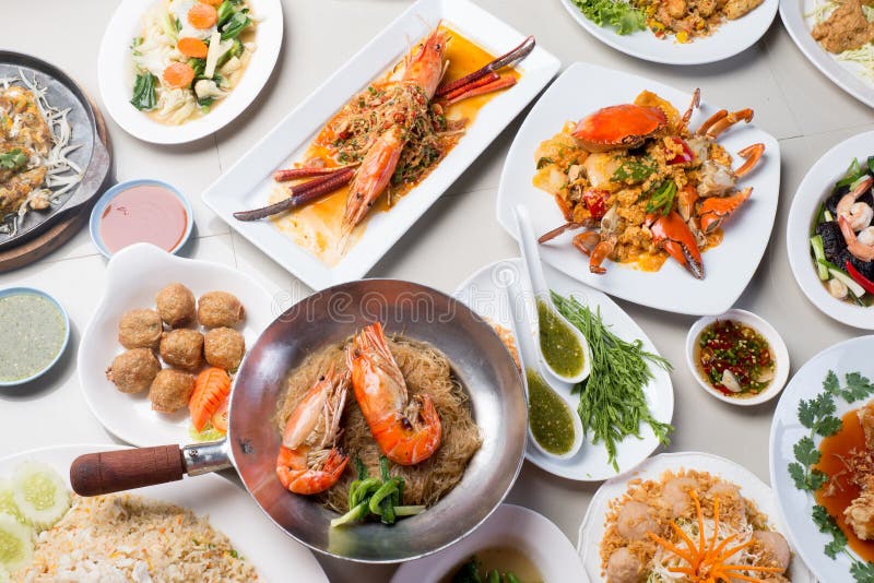 Shrimp Potted with Vermicelli and Another Seafood Stock Photo - Image ...