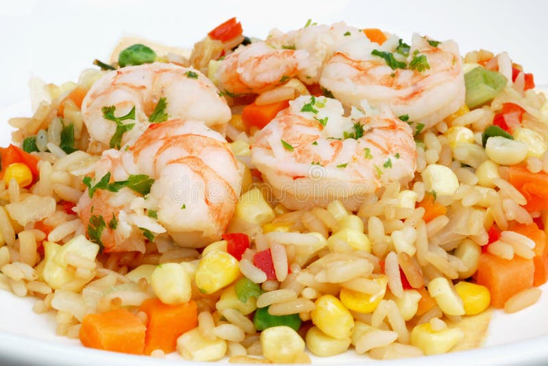 Shrimp and rice stock image. Image of dinner, carrots - 5773725