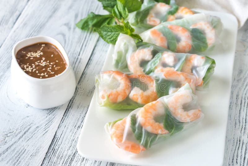 Shrimp rice paper rolls stock photo. Image of prawn - 122463766