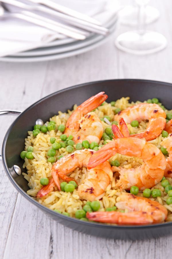 Shrimp and rice stock image. Image of dinner, carrots - 5773725