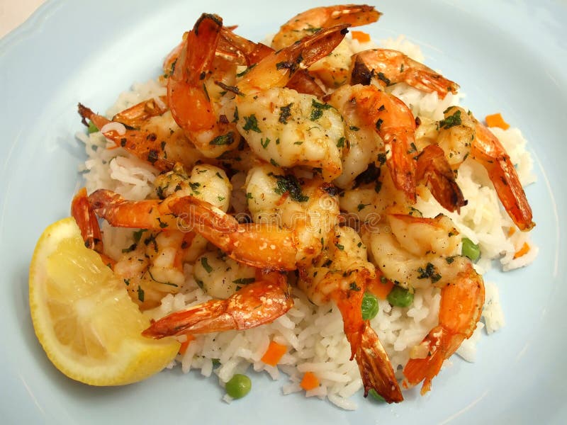 Shrimp Scampi and Rice stock image. Image of rice, shrimp - 5995243