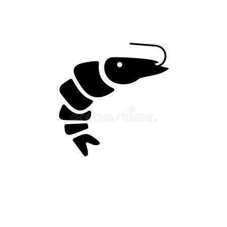 Shrimp Seafood, Langoustine, Tiger Prawn Solid Flat Vector Icon Isolated on White Background ...