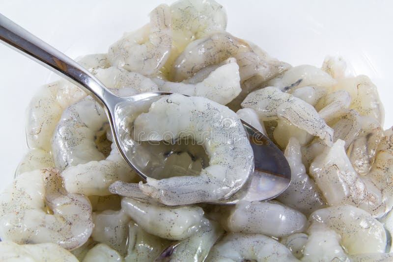 Shrimp on a spoon stock photo. Image of food, prawn, kitchen - 55372662