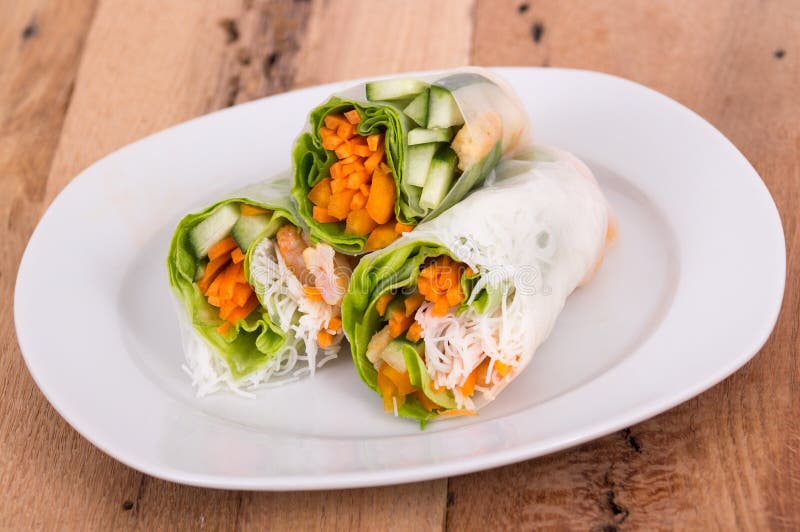 Shrimp spring roll stock photo. Image of spring, pasta - 39599824