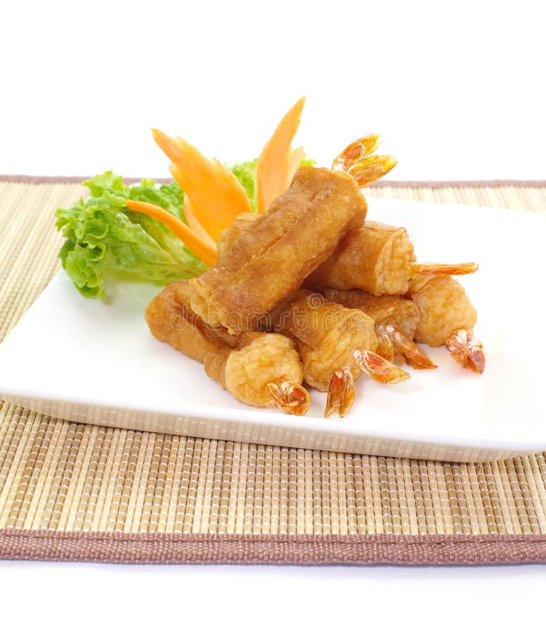 Shrimp Spring Rolls and Thai Spring Rolls Stock Photo - Image of asian ...