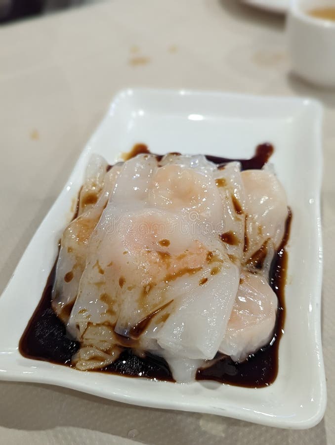 Shrimp Steam Rice Roll Dim Sum Stock Image - Image of seafood, food ...