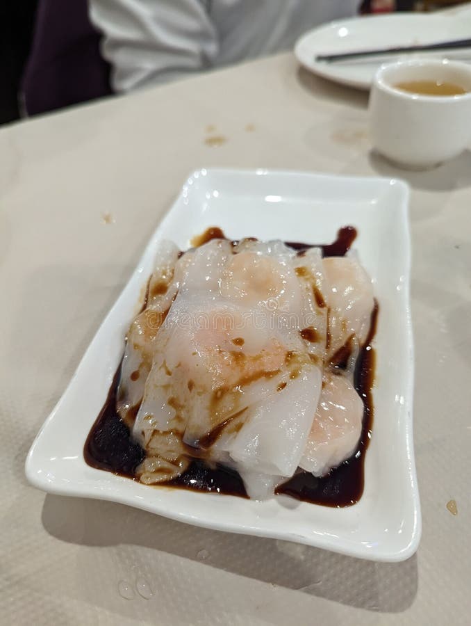 Shrimp Steam Rice Roll Dim Sum Stock Image - Image of lunch, icing ...